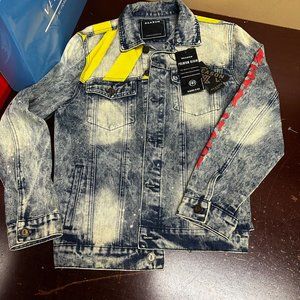 Reason | Jackets & Coats | Reason Mens Blue Collared Denim Jacket And ...